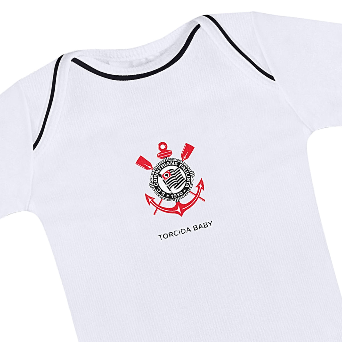 Body curto para bebê em malha Corinthians - Torcida Baby - bebefacil